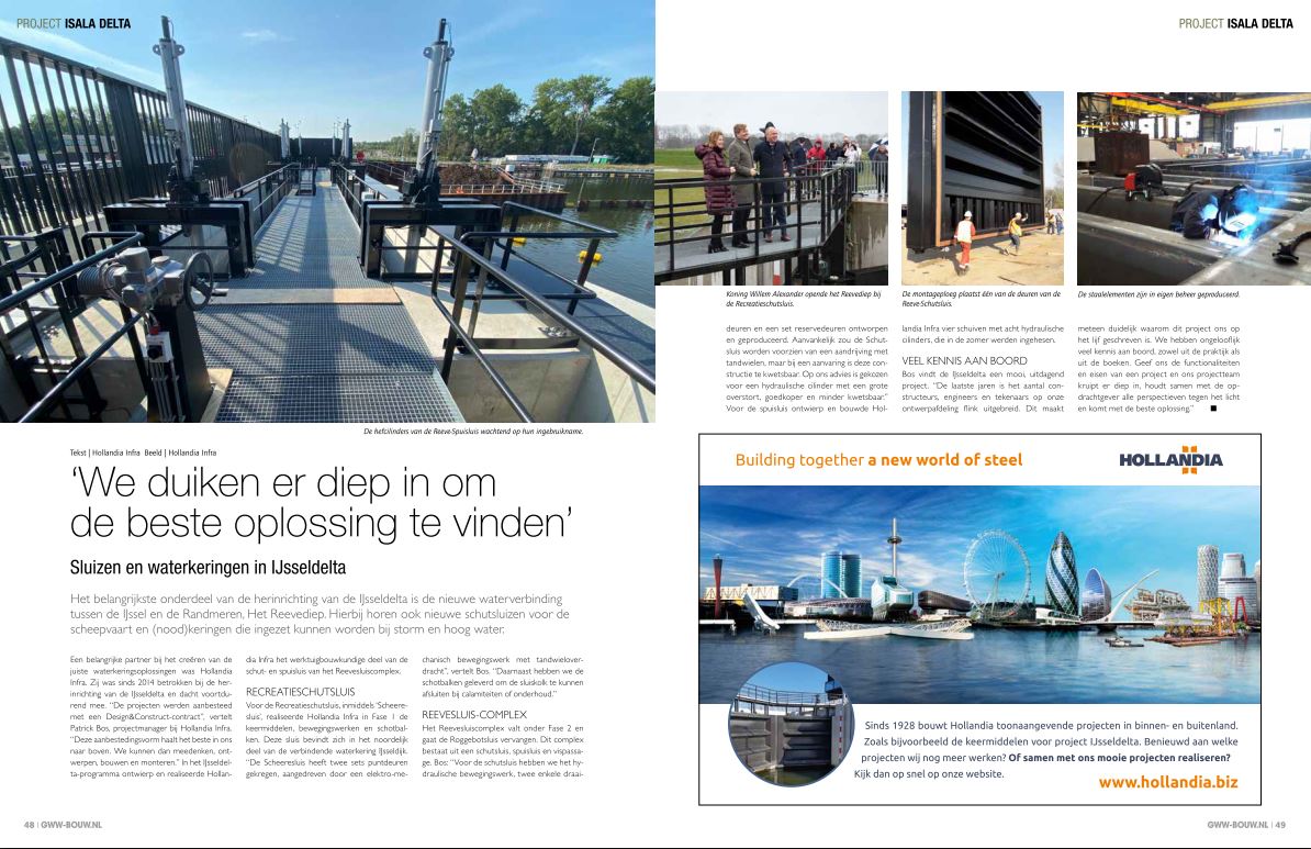 Article in GWW about our role during IJsseldelta project - Hollandia